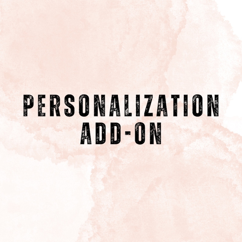 Personalization Add-on - Etsy