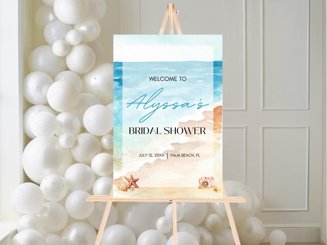Beach Themed Welcome Sign, Summer All I Sea is Love Sign, Bridal Shower ...