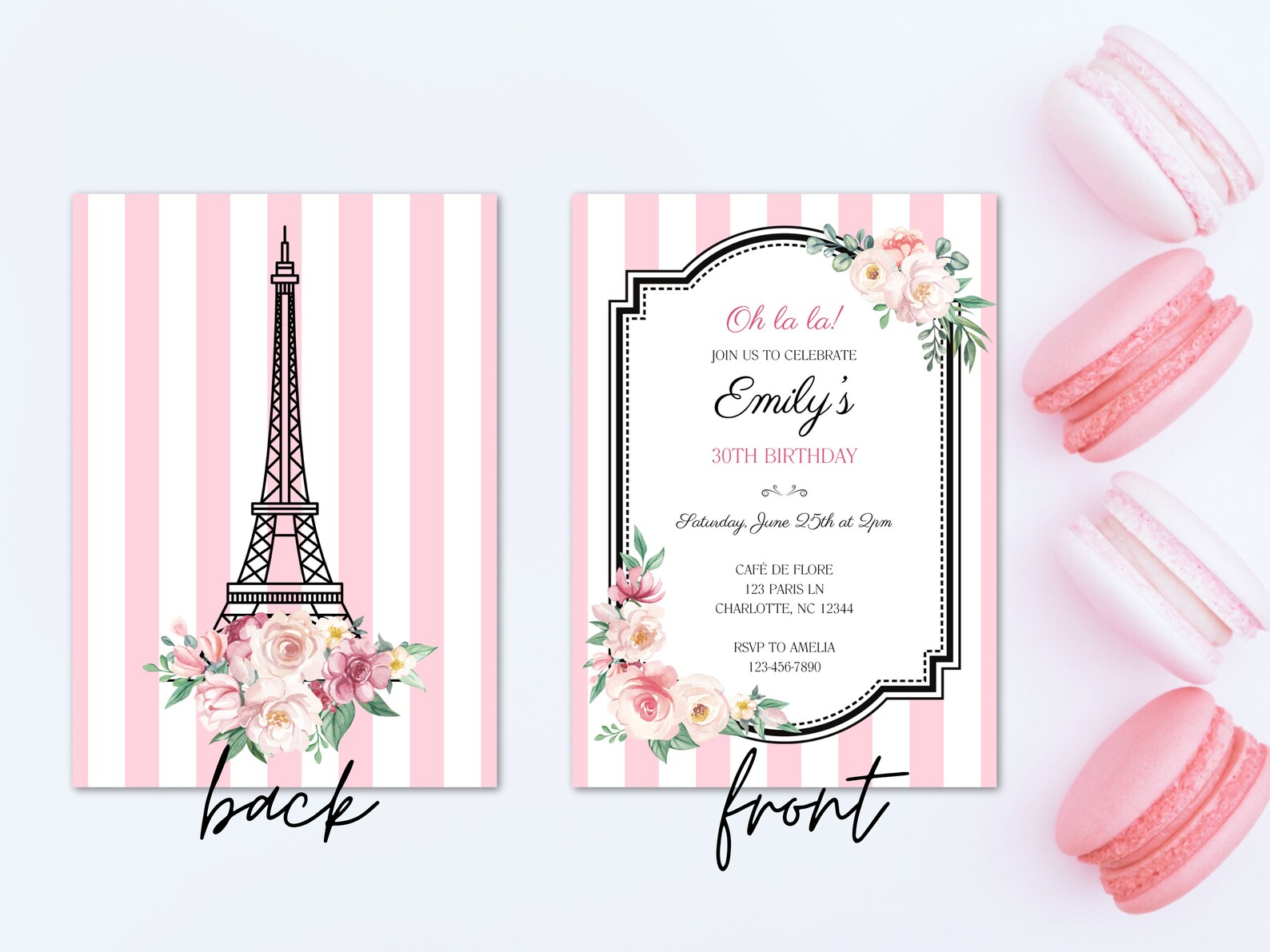 Paris Invitation - Editable French Invitation Birthday Bridal Shower ...