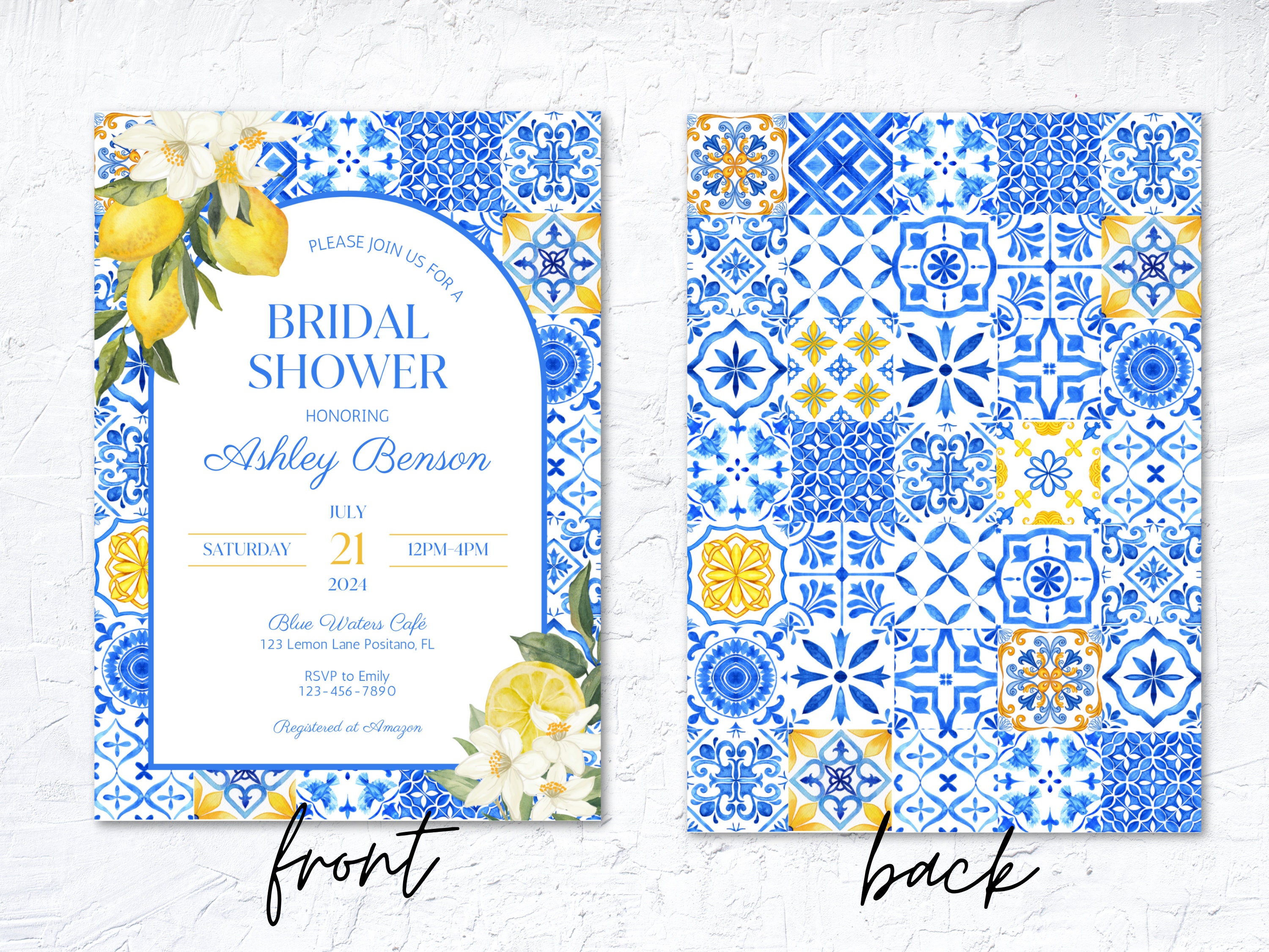 Positano Mediterranean Invitation , Amalfi Coast Lemon Theme Invitation ...