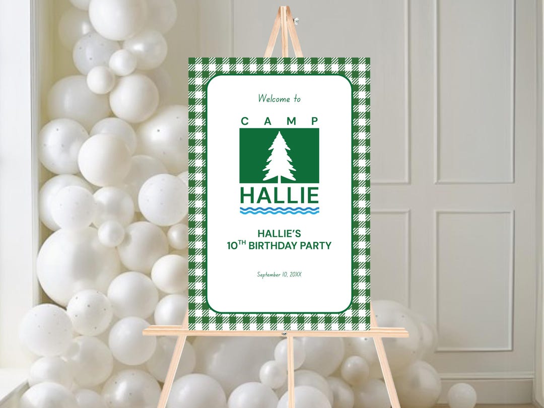 Camp Birthday Welcome Sign, Parent Trap Camp Walden Welcome Sign, Camp ...