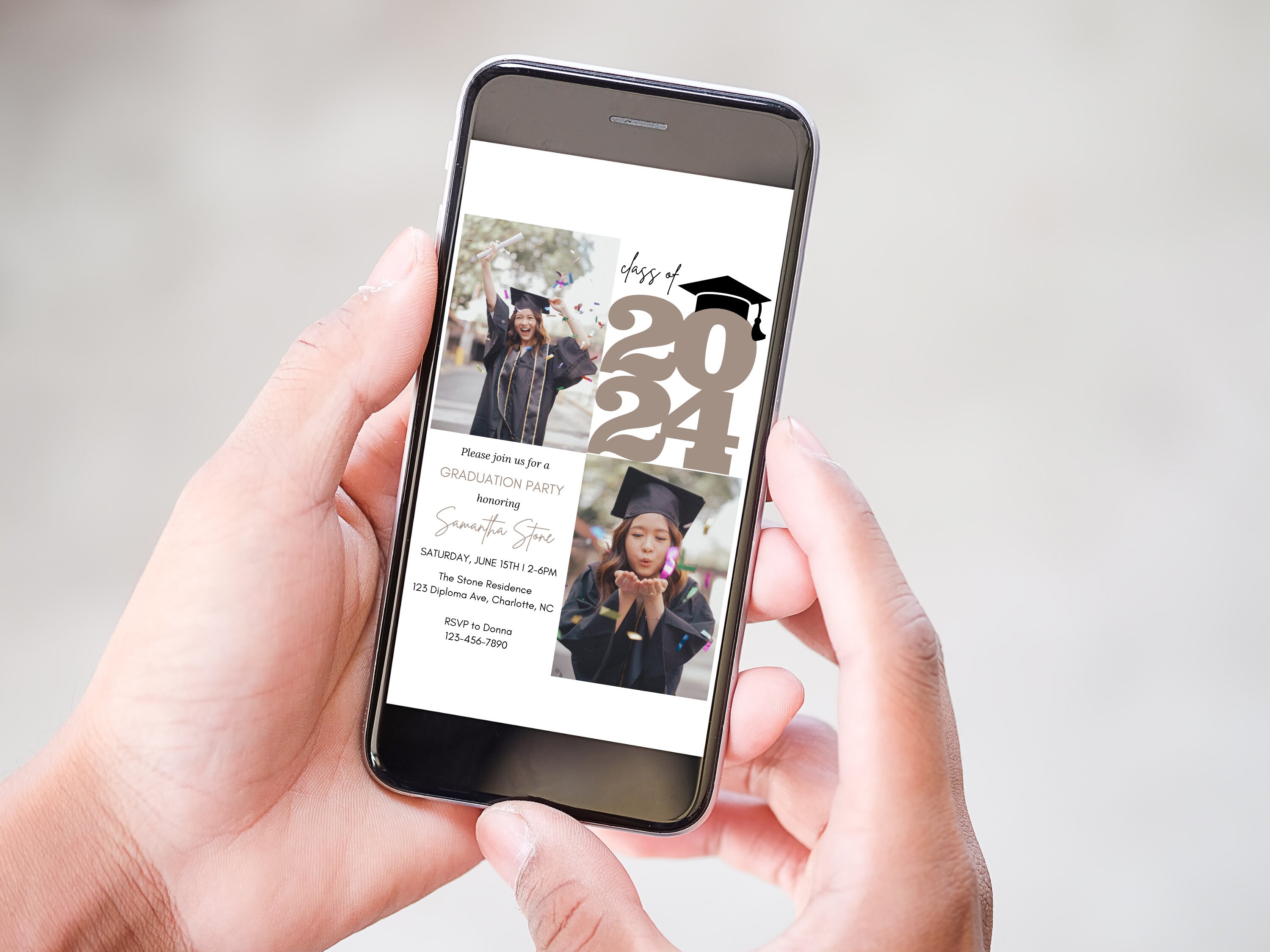 Graduation Party Invitation, Class of 2024 Graduate, Simple Modern ...