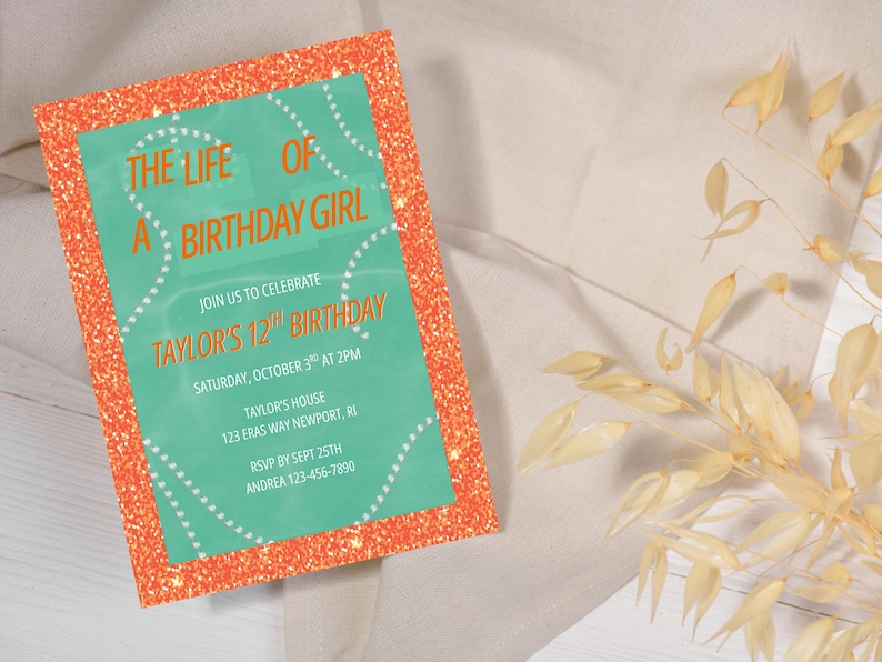 The Life of a Birthday Girl Invitation, Taylor Showgirl Birthday Party ...