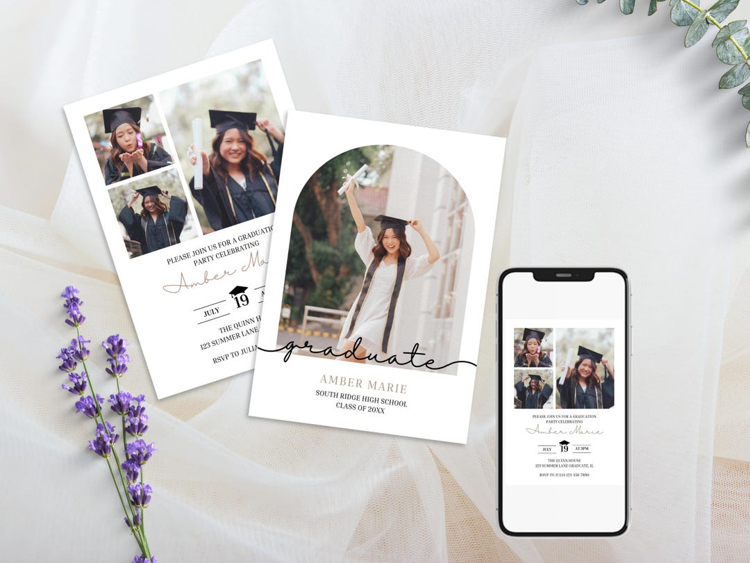 Graduation Party Invitation, Class of 2025 Graduate, Photo Invitation ...