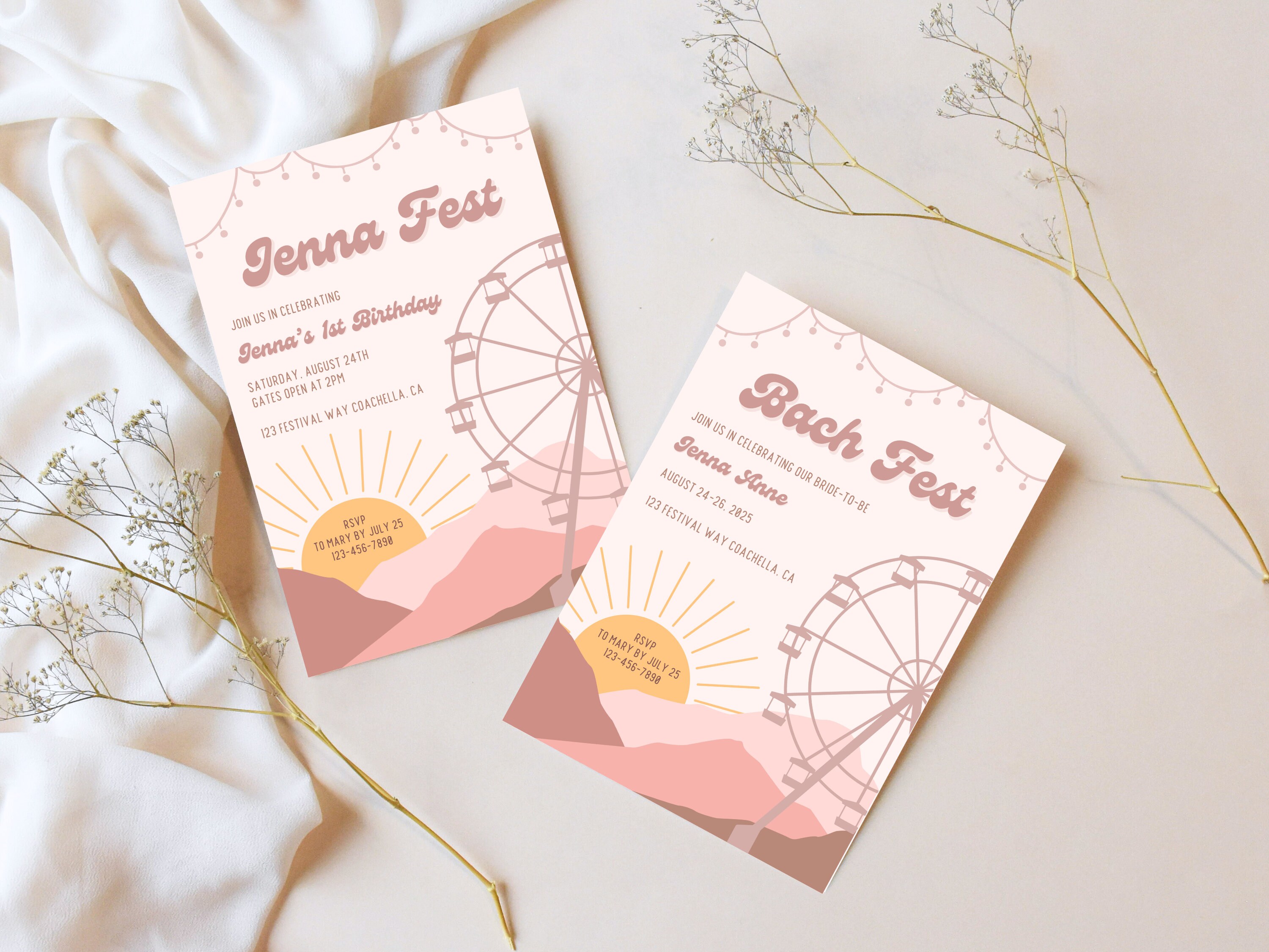 Boho Festival Themed Invitation Bach Fest, Kidchella, Festival Theme ...