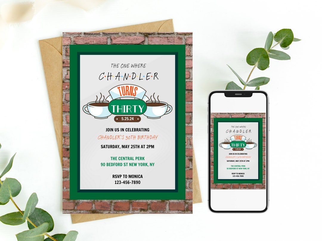 Friends Theme Invitation- the Central Perk Birthday Party Invite ...