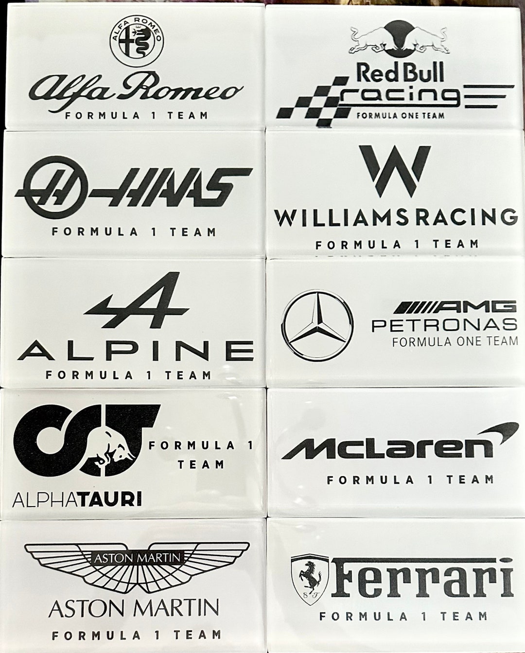 Full Collection of Formula 1 Glass Tiles - Etsy