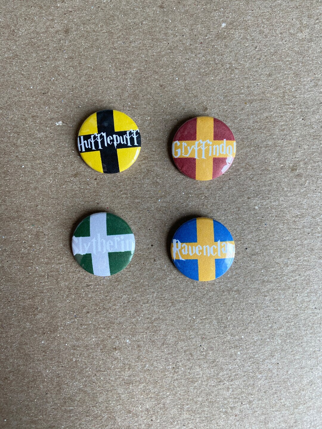 Hogwarts House Badge Set - Etsy