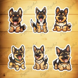 Cute German Shepherd Kawaii Sticker Svg Bundle, Svg Cut, DIY Art ...