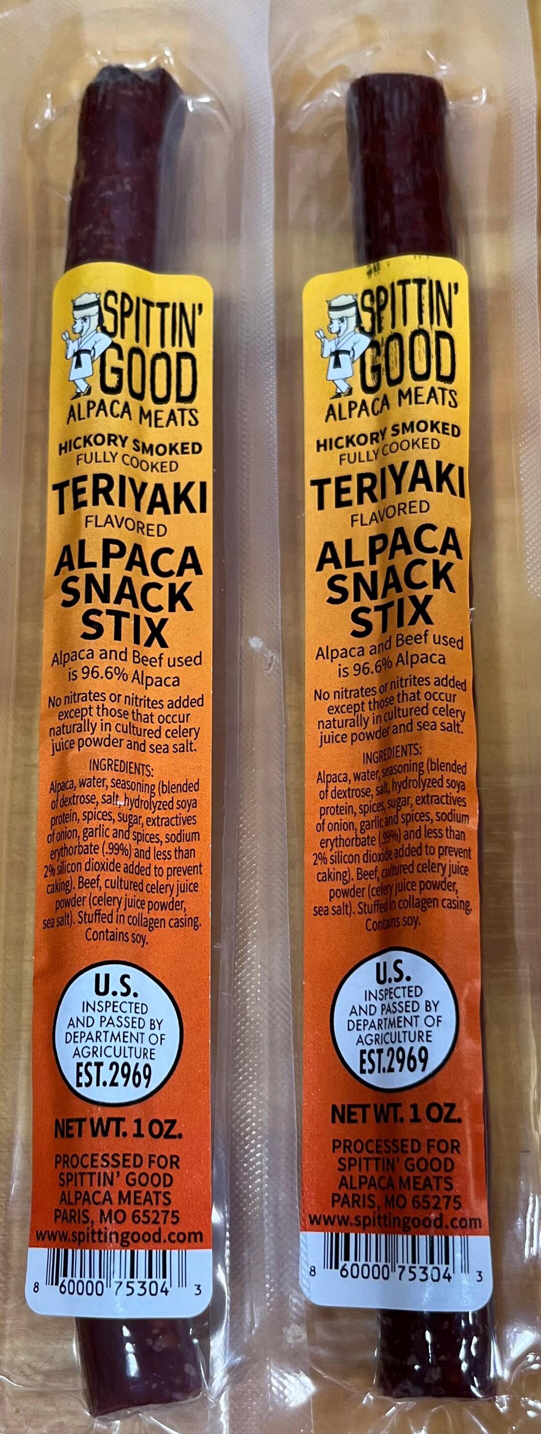 Alpaca Snack Sticks - Teriyaki - 2 Pack - Etsy