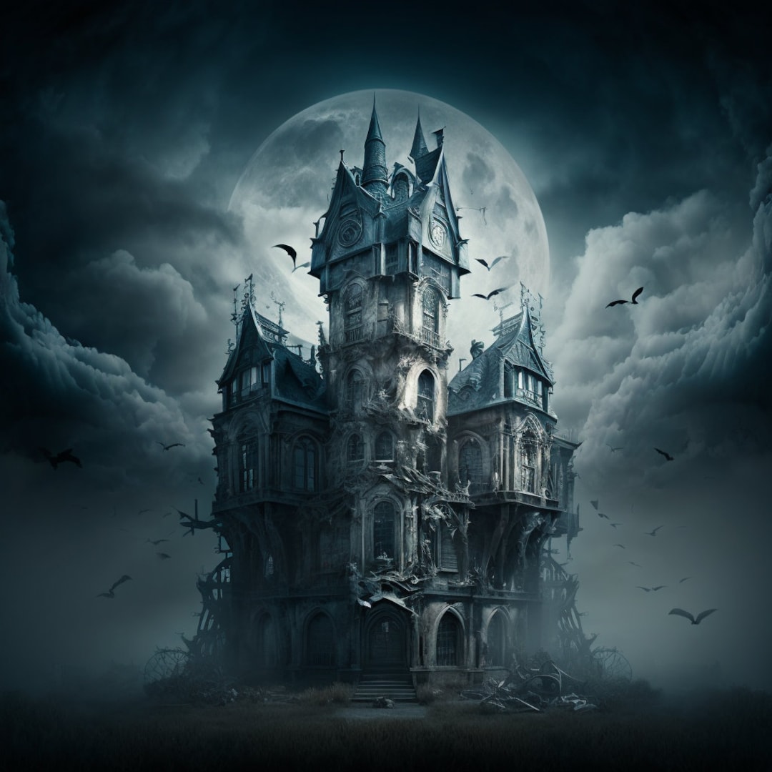 Gothic Castle Moonlight Digital Poster Print Out - Etsy
