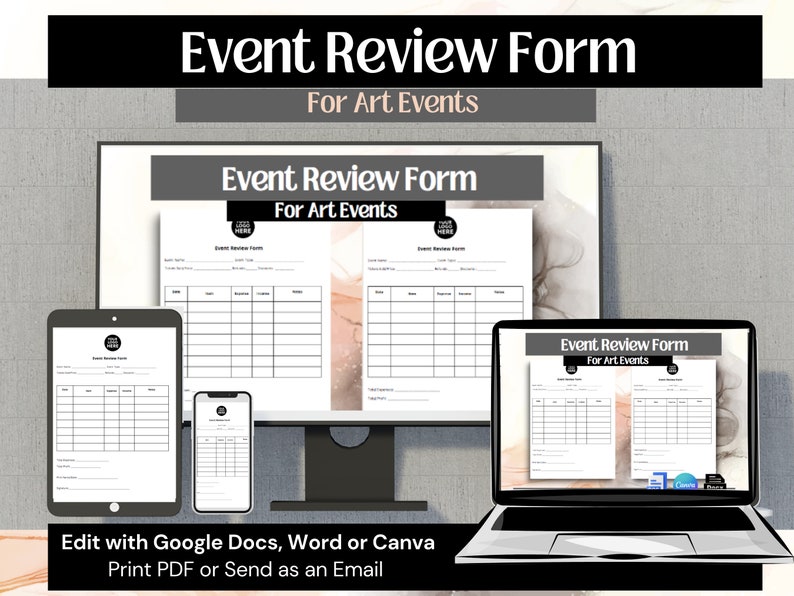 Event Review Form Digital Download Template for Art Paint Party ...