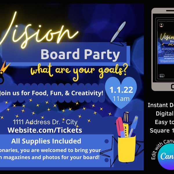 Editable Vision Board Template - Etsy