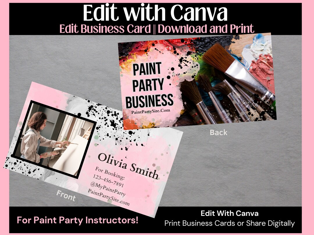 Abstract Artist Business Card for Art Instructor - Edit With Canva ...