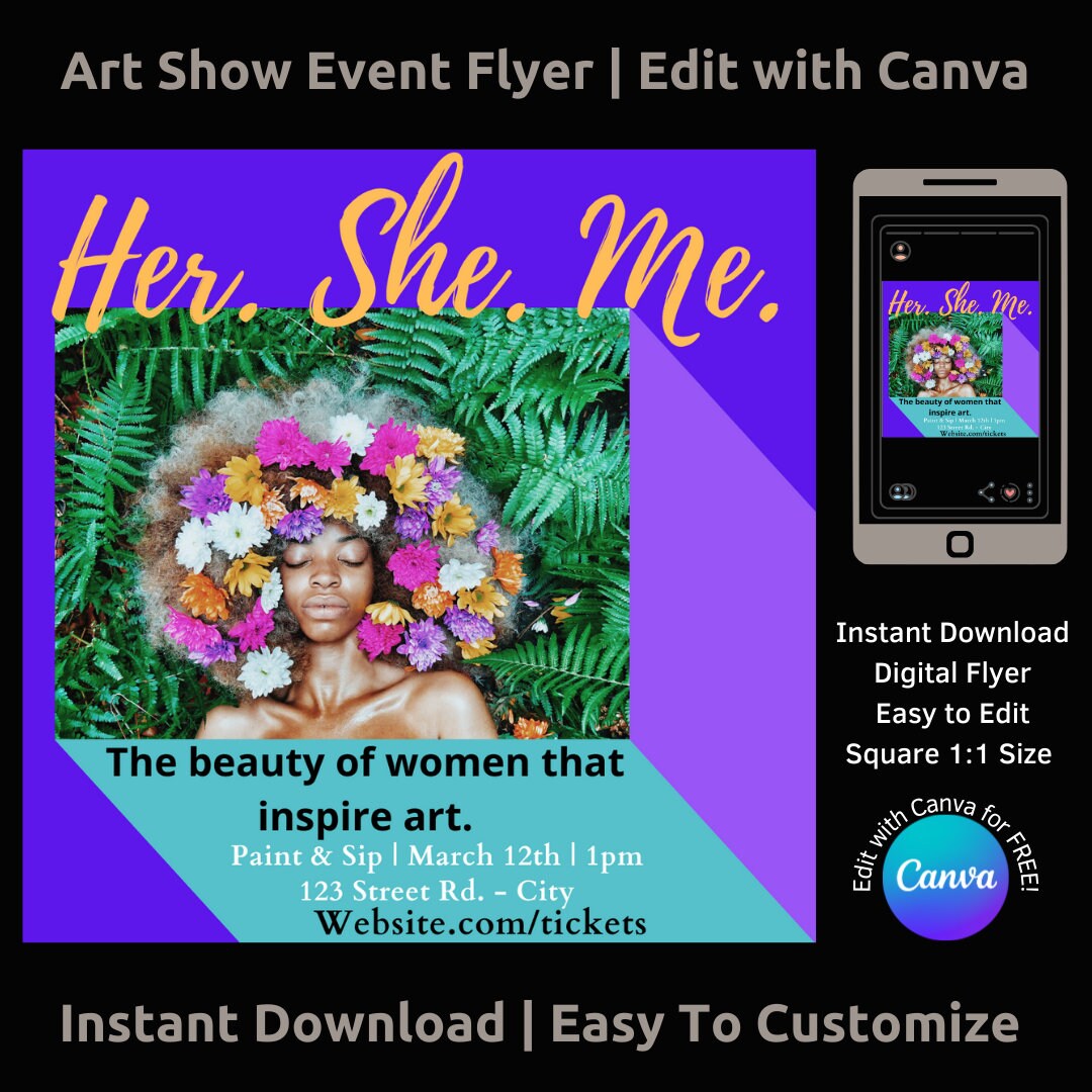 Art Show Flyer Template: Editable Canva Design (digital Download) - Etsy
