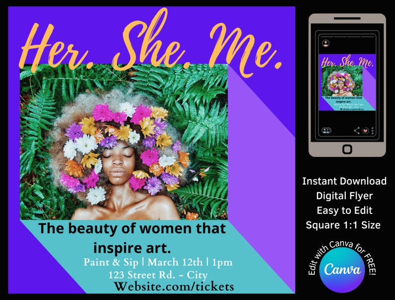 Art Show Flyer Template: Editable Canva Design (digital Download) - Etsy