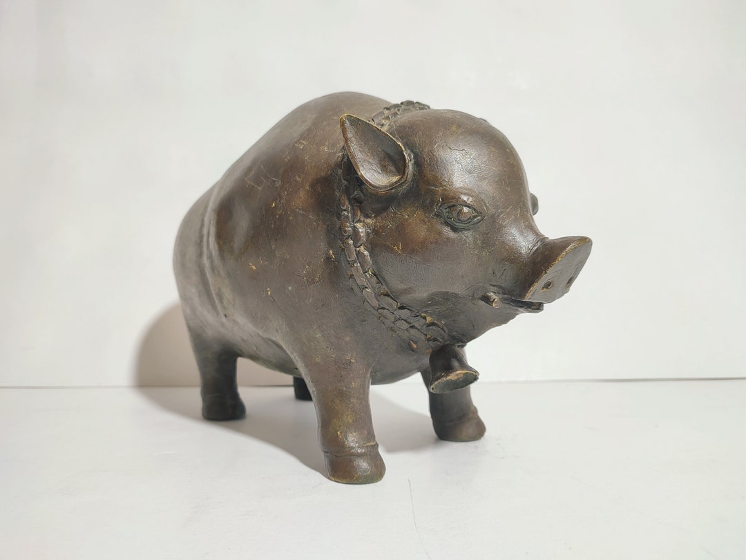 Old Bronze Pig / Lucky Pig Lucky Charm / Animal China - Etsy