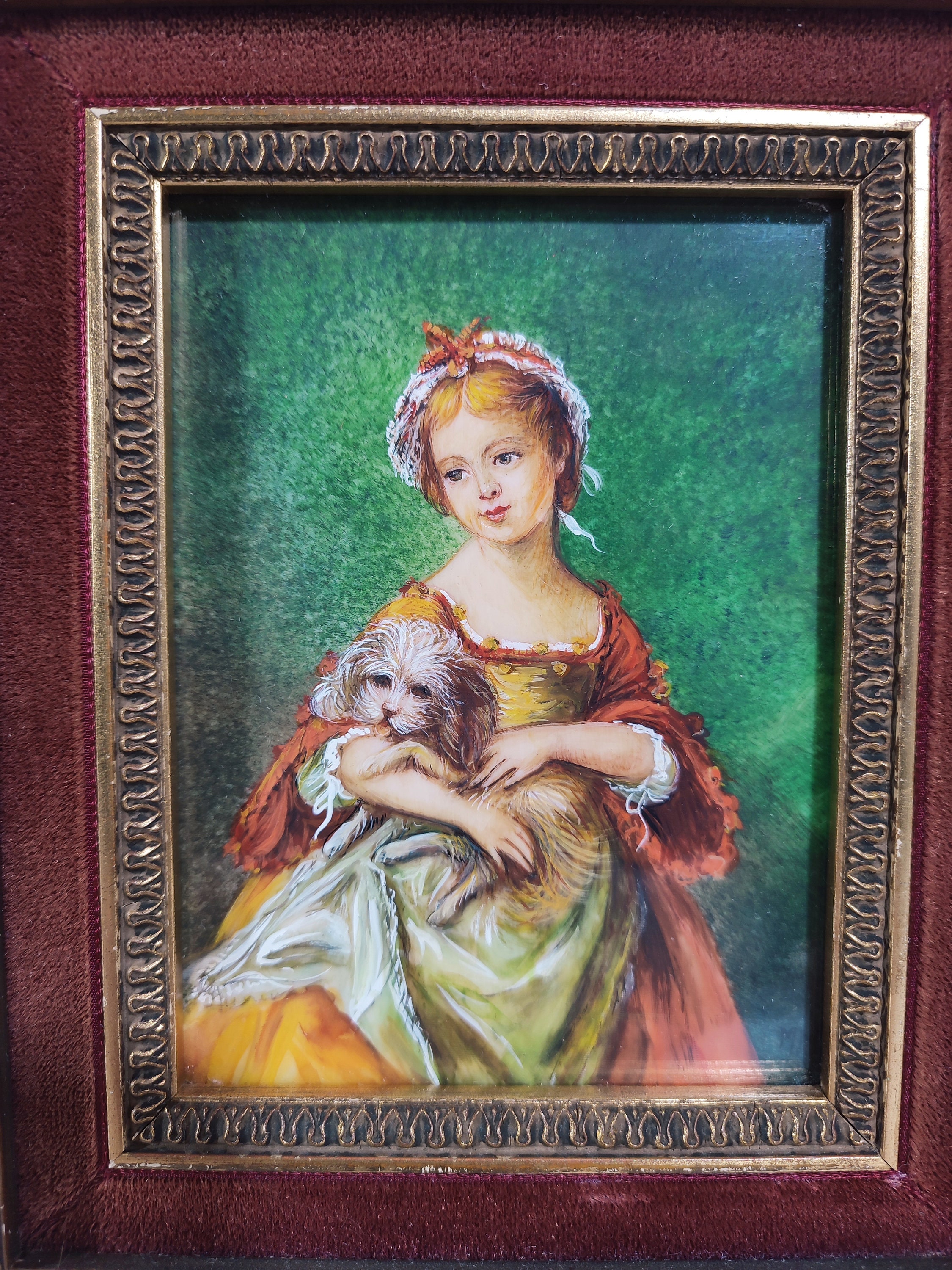 Pair of Miniature Children's Portraits Antique / France 19th Century ...