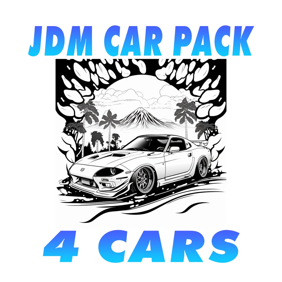 JDM Cars Printable Coloring Book PNG Coloring Pages 4 Cars - Etsy Australia