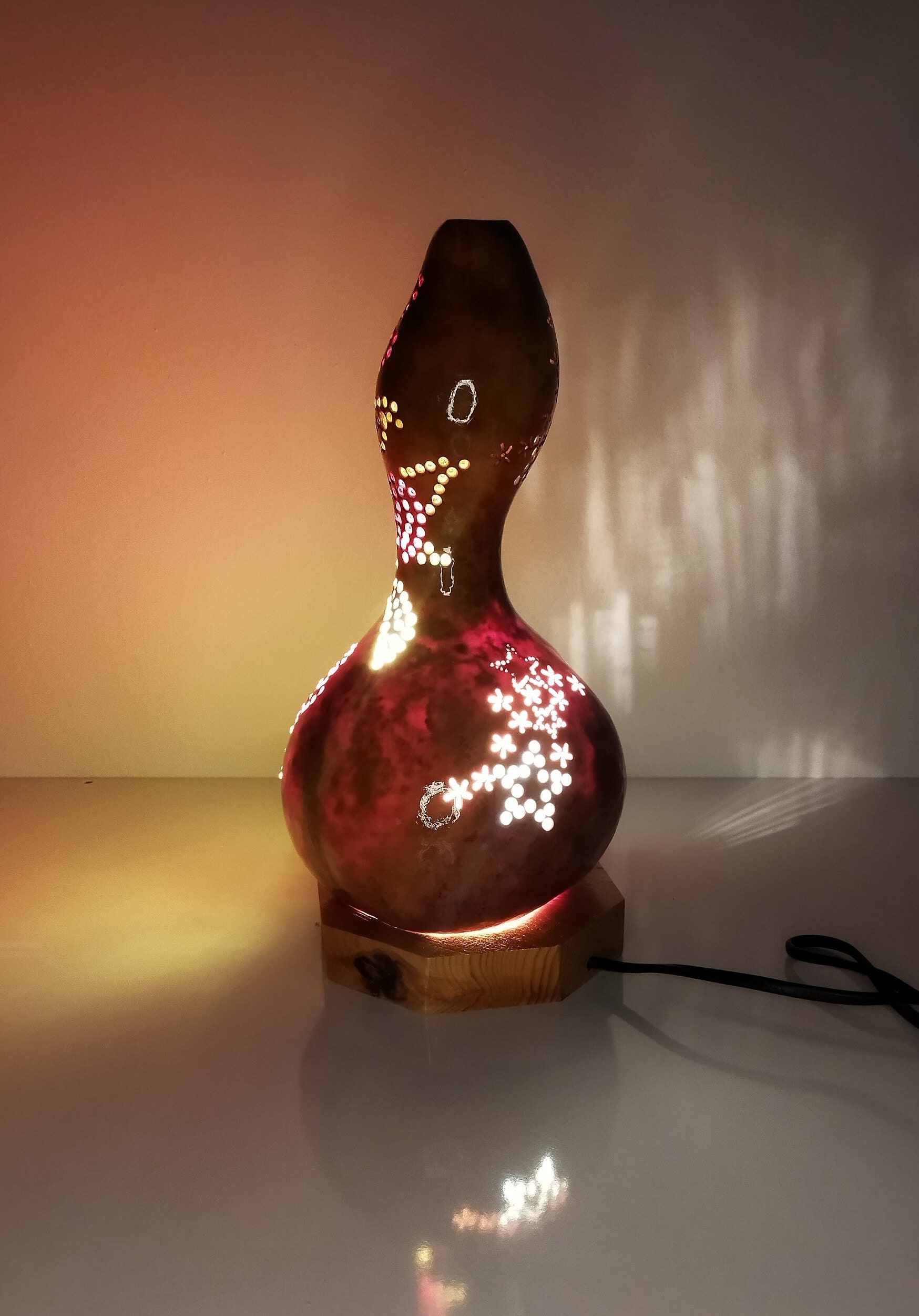 Gourd Art, Gourd Lamp Base, Souvenirs for Home, Bedroom Lamp Shade ...