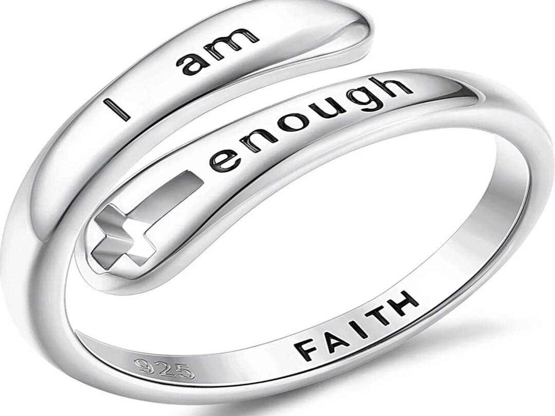 I Am Enough Ring, Adjustable 925 Sterling Silver Ring,ring for Women ...