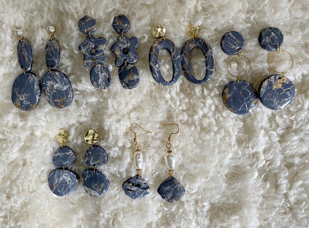 Purple Marble Polymer Earrings (all Proceeds Donated) - Etsy