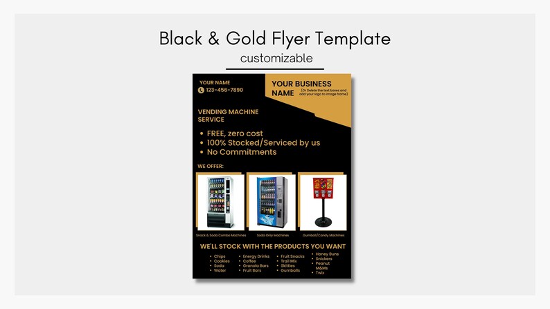 Vending Machine Business Flyer Templates, EDITABLE in CANVA | Location ...