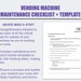 Vending Machine Business Maintenance Checklist + Product Tracking ...