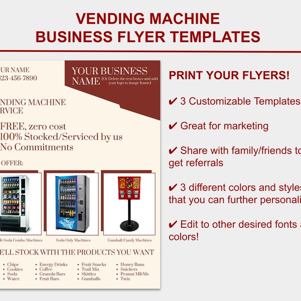 Vending Machine Brochure - Etsy