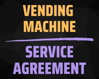 Vending Machine Business | Site Agreement, EDITABLE in Word - Etsy