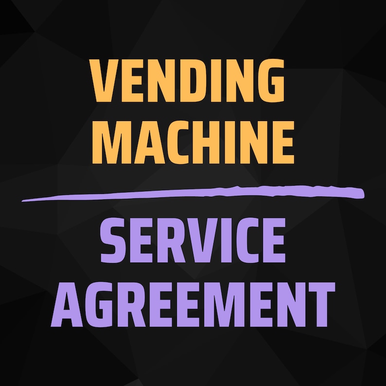 Vending Machine Full Service Contract | Site Agreement , EDITABLE in ...