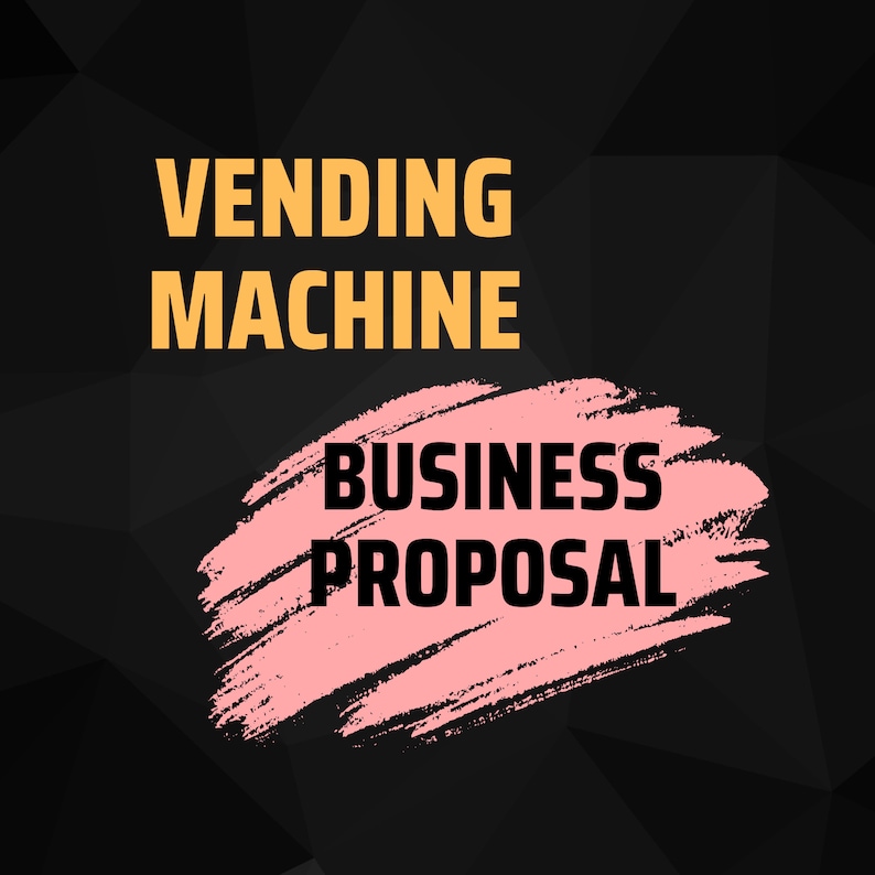 Vending Machine Business Proposal Template EDITABLE Plan in - Etsy