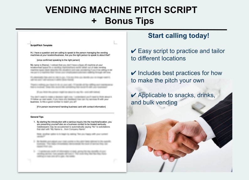 Vending Machine Business Pitch Template | How to Land Your Location ...