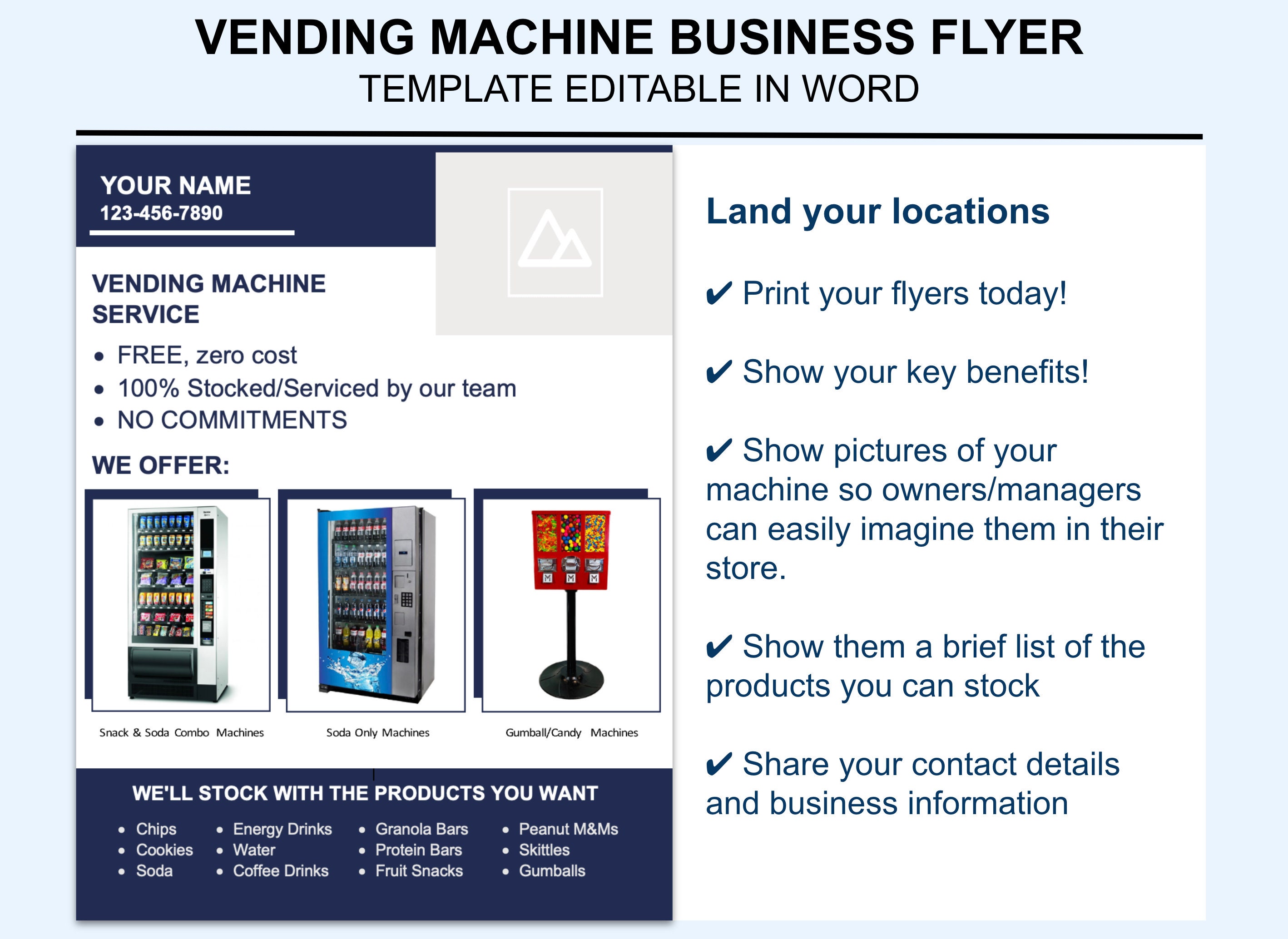 Vending Machine Business Flyer Template, EDITABLE in Word | PRINT ...