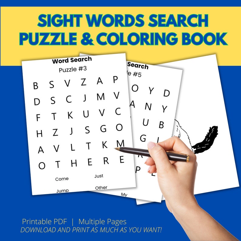 Fun & Educational Sight Word Search Puzzle and Coloring Book for ...