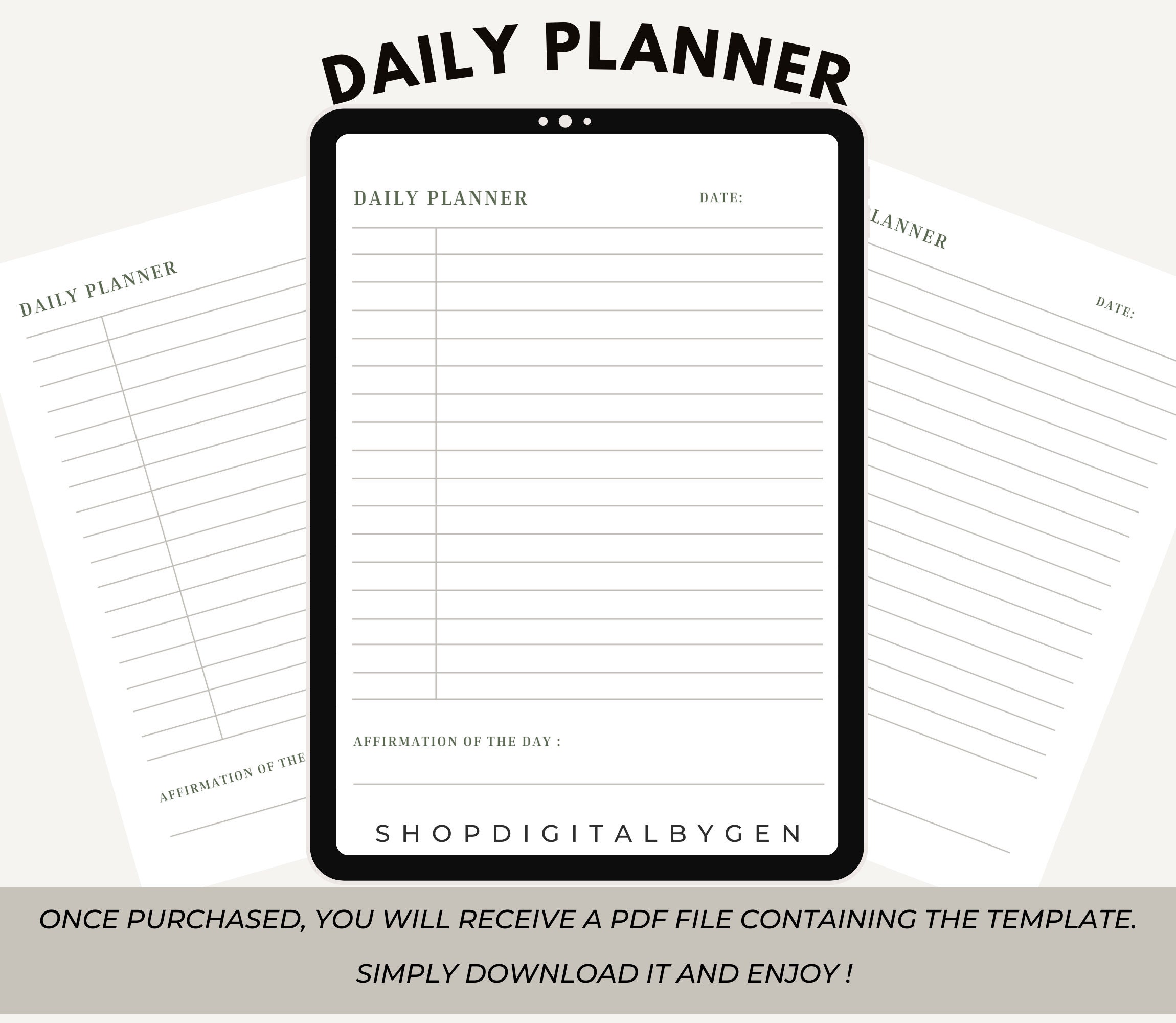 Digital Daily Planner Template, Printable, Simple and Easy To-do List ...