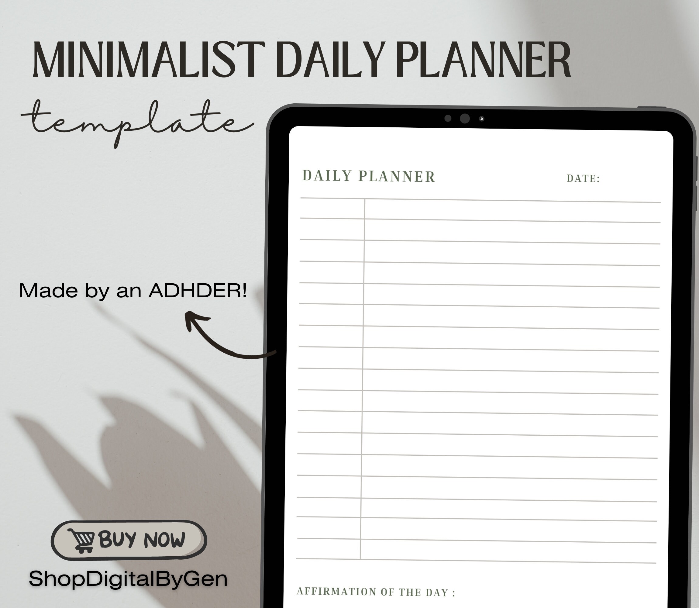 Digital Daily Planner Template, Printable, Simple and Easy To-do List ...