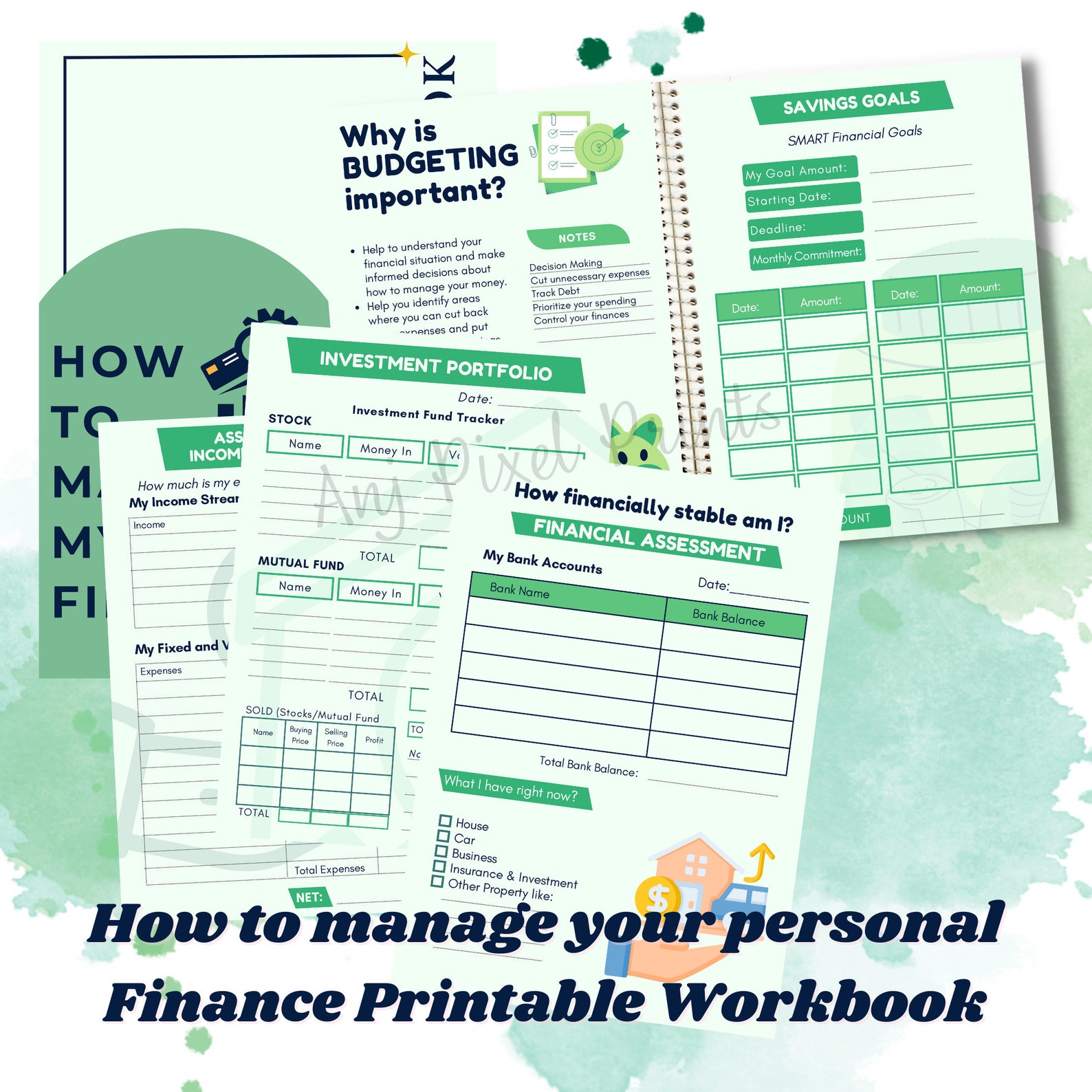 Complete Set of Printable Financial Workbook, Managing Finances ...