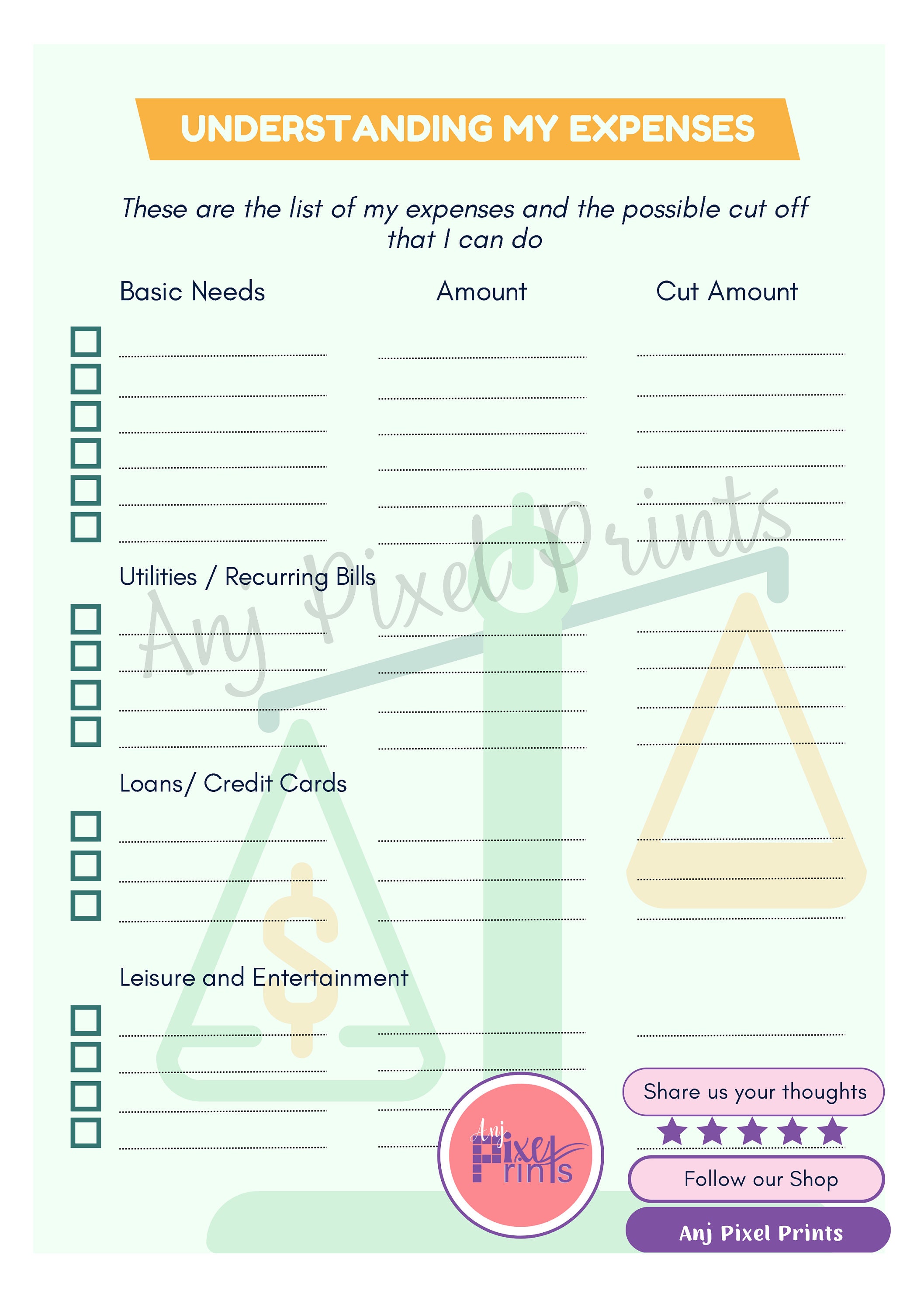 Complete Set of Printable Financial Workbook, Managing Finances ...