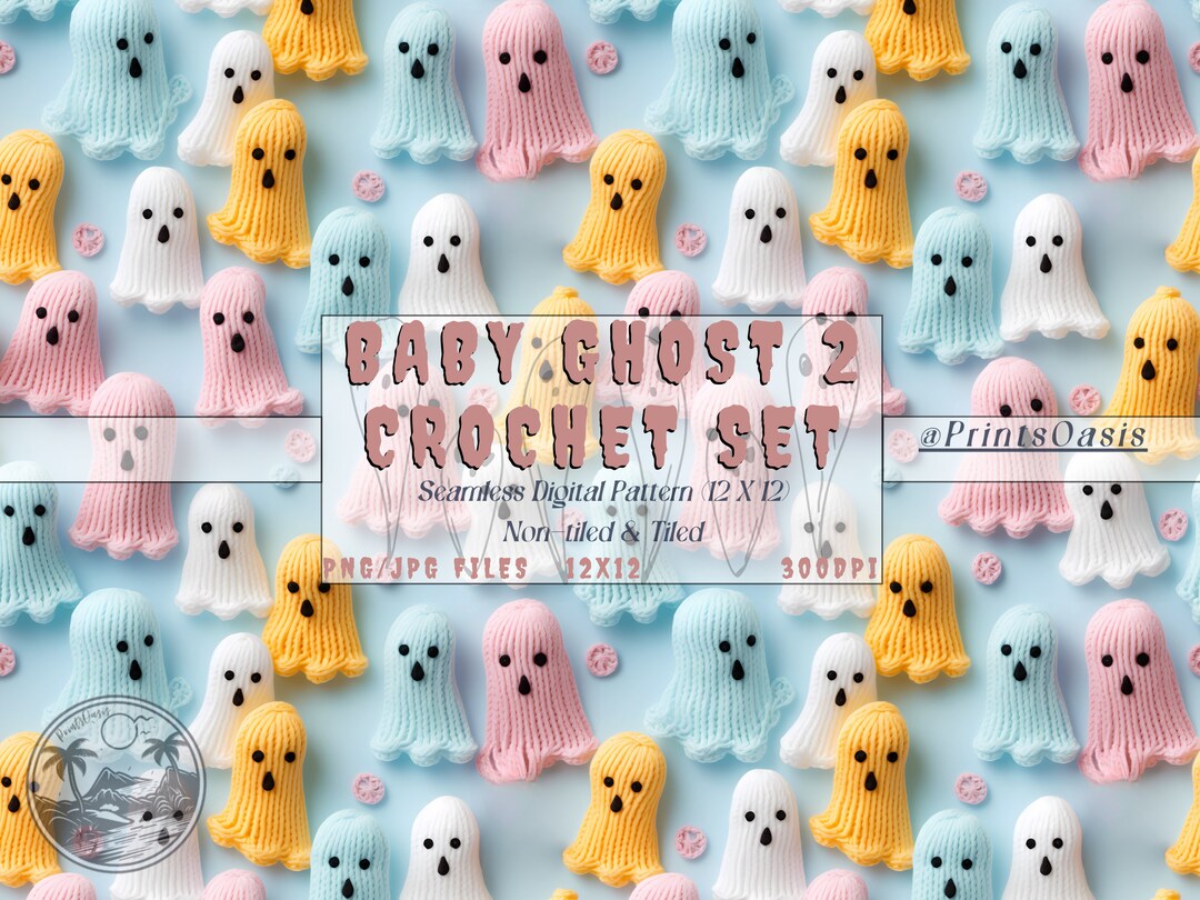 Creepy Cute Pattern Seamless,floral Halloween Ghost,creepy Knit Png ...