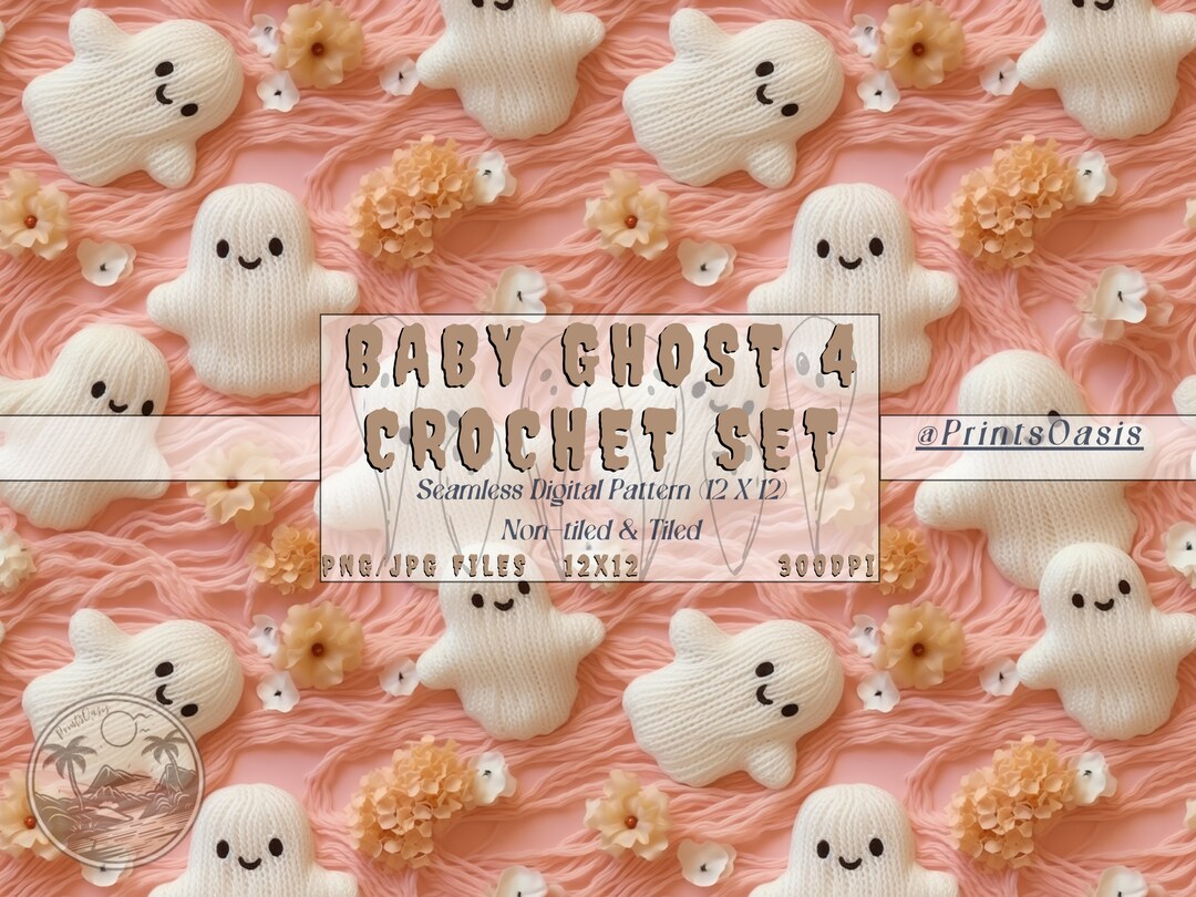 Creepy Cute Pattern Seamless,floral Halloween Ghost,creepy Knit Png ...