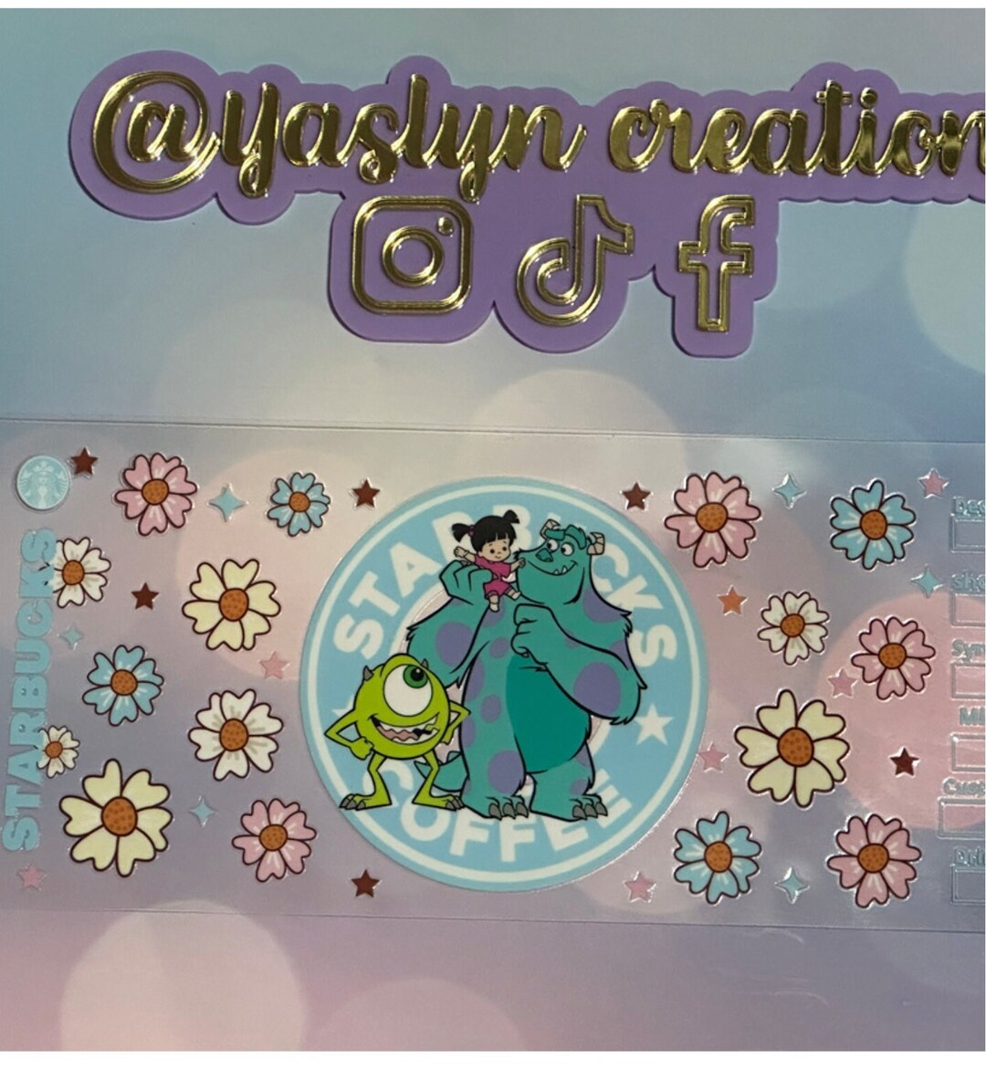 Monsters Inc Starbucks Coffee 16oz Uv Wrap Ready to Apply - Etsy