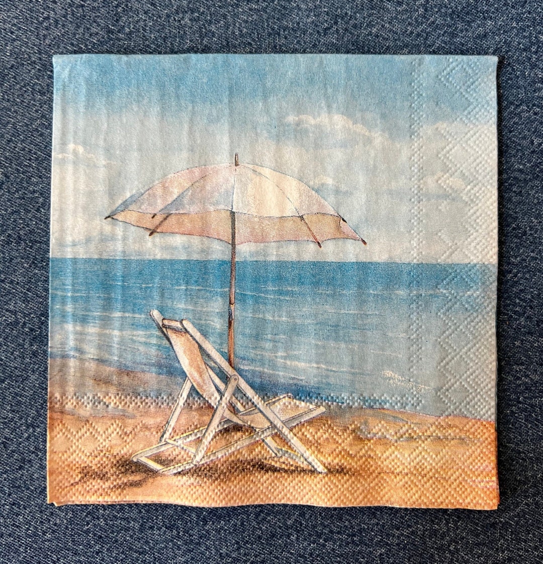 Decoupage Paper Napkins- Set of 4 Cocktail - Beach, Ocean, Coastal ...