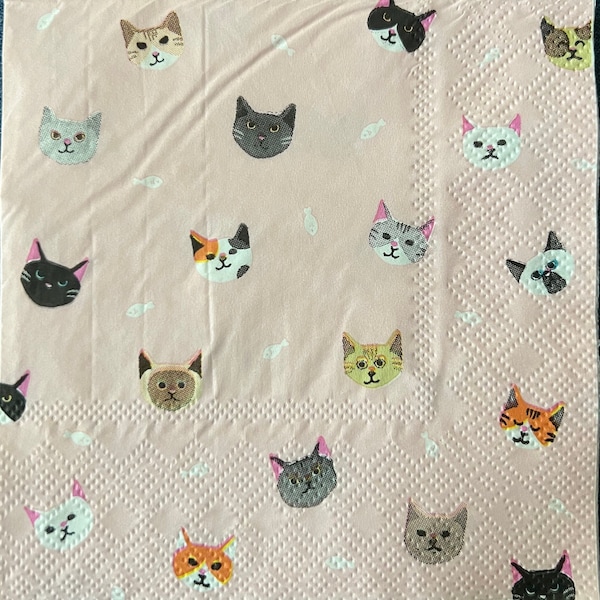 Decoupage Cat Napkins - Etsy