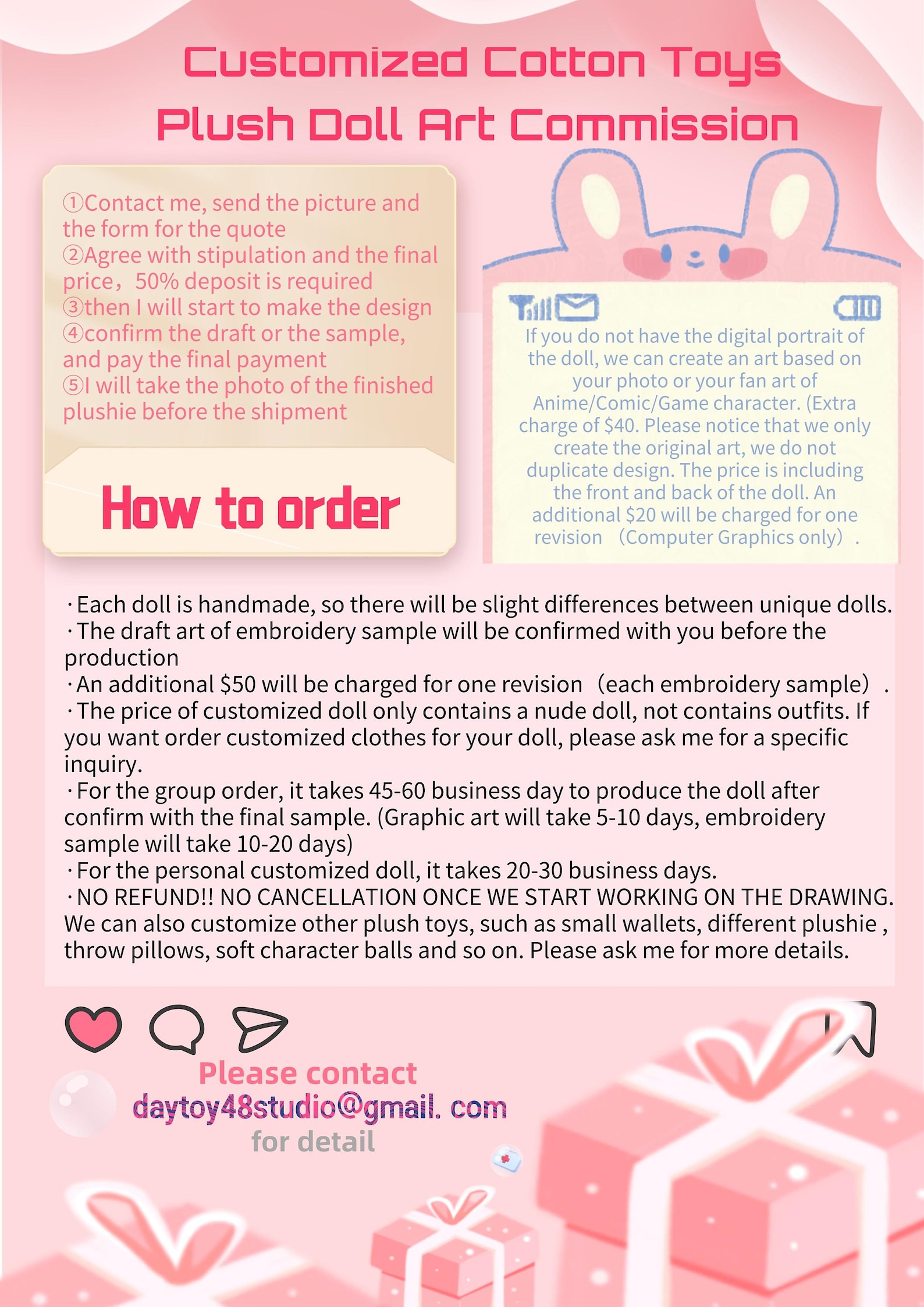 Custom Plush Doll, 10cm/15cm/20cm/doll's Clothes/accessories/plushies ...