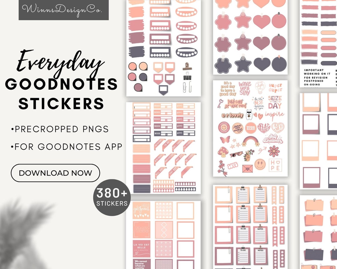 Precropped Goodnotes Stickers, Everyday Digital Planner Stickers ...