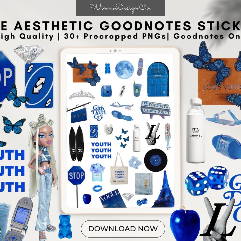 Blue Aesthetic Stickers - Etsy