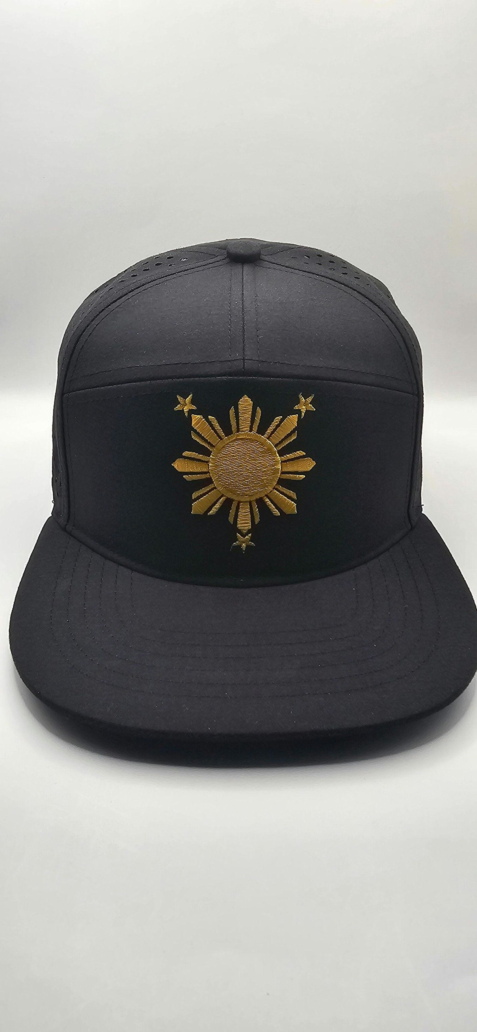 Philippines Filipino Pinoy Sun 3 Star Flag Logo Otto Hat Cap - Flat ...