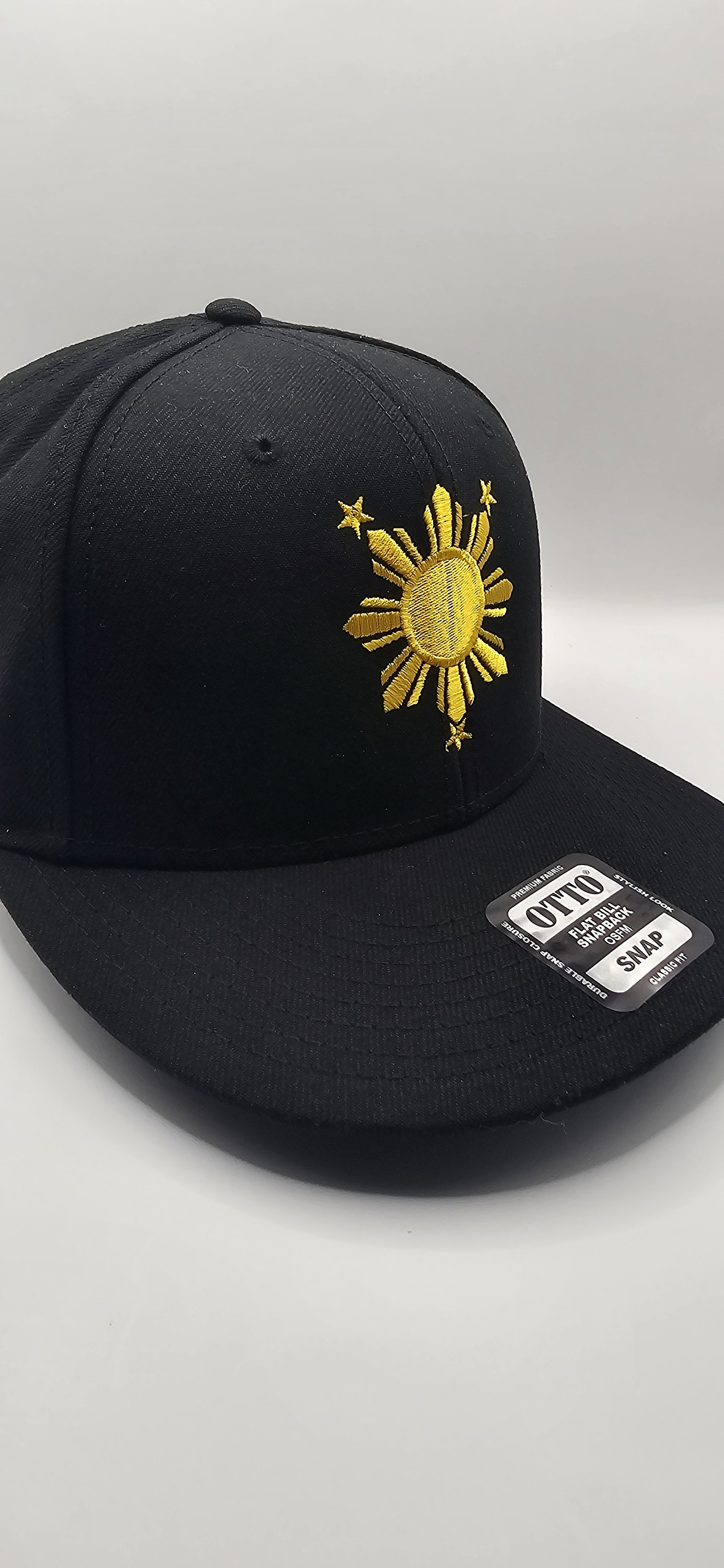 Philippines Filipino Pinoy Sun 3 Star Flag Logo Otto Hat Cap - Flat ...