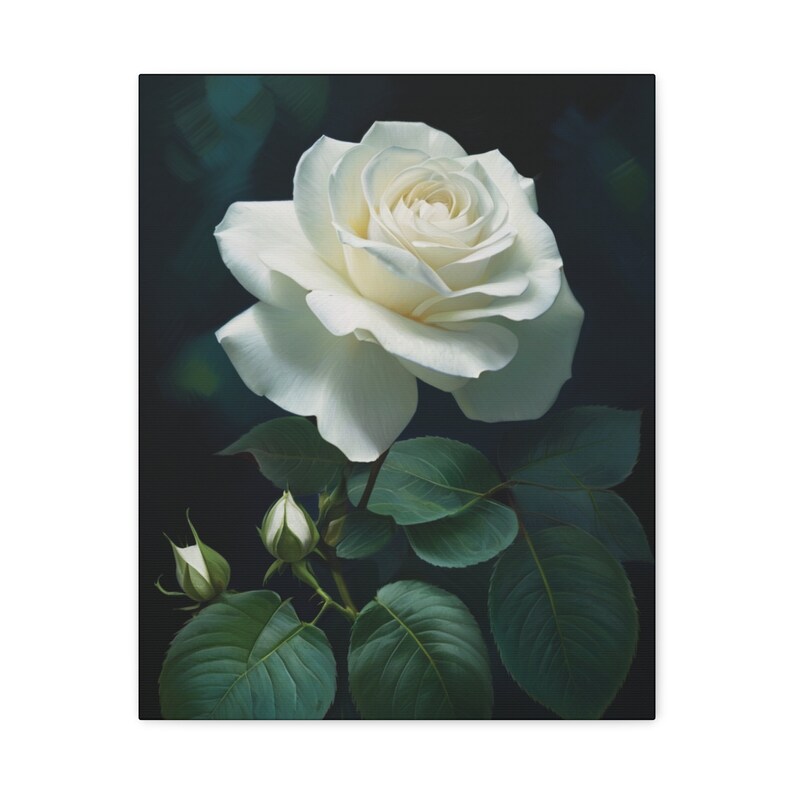 White Rose Canvas Wall Art Roses Wall Flower Living Room Floral Wall ...